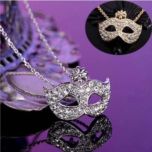 Jewelry | Nwt Fashion Jewelry Mardi Gras Style Mask Pendant Necklace In ...